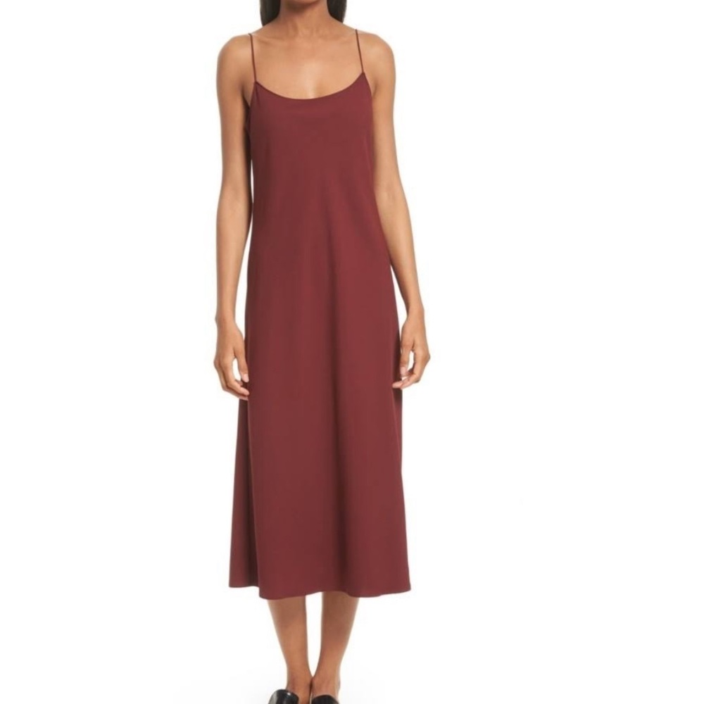 Theory Deep Red Crepe Slip Dress - Gem